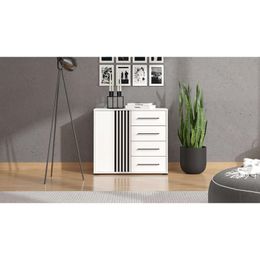 Inosign Kommode &raquo;Ascalon Sideboard, Breite 138 oder 93 cm, mit ABS Schutzkanten&laquo; 3D Optik durch Lamellen-Paneel, FSC -zertifizierter Holzwerkstoff 