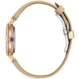 Citizen Damen Solaruhr Armbanduhr, Damenuhr, Lederarmband, Saphirglas gold