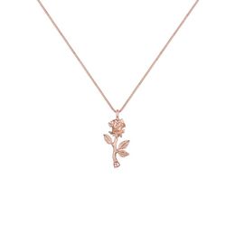 Elli Damen Kette mit Anh&auml;nger &raquo;Vintage Anh&auml;nger Rose 925 Sterling Silber&laquo; rosa