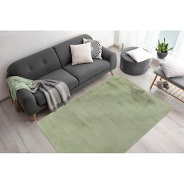 Arte Espina Fellteppich &raquo;Rabbit 100&laquo; rechteckig 45 mm H&ouml;he Kunstfell, Kaninchenfell-Haptik, supersoft, Hochflorteppich mint Obermaterial: 100%...