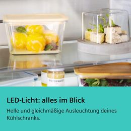 Siemens Einbauk&uuml;hlschrank iQ500 &raquo;KI32LADD1&laquo; 102,1 cm hoch 55,8 cm breit silber safetyGlas-Ablagen: extrastarkes und leicht zu reinigendes 