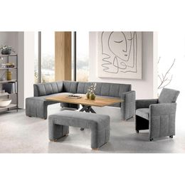 exxpo - sofa fashion Essbank elegant und modern mit hohem Sitzkomfort grau Holzwerkstoff