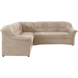 DOMO collection Ecksofa »Sarafina zeitlos und komfortabel, optional mit Federkern, L-Form« wahlweise mit Bettfunktion beige