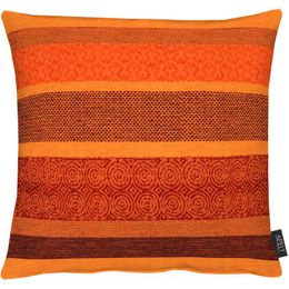 Apelt Dekokissen &raquo;OREGON&laquo; Kissenh&uuml;lle ohne F&uuml;llung, 1 St&uuml;ck orange + Ethnomuster Bezug: 65% Polyester, 15% Wolle, 10% Leinen, 10% Polyacryl B/L: 46...