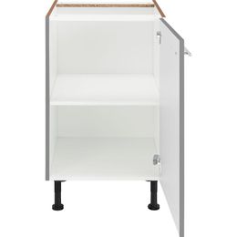 Optifit Unterschrank &raquo;Bern&laquo; 50 cm breit, mit 1 T&uuml;r mit h&ouml;henverstellbaren F&uuml;&szlig;en, mit Metallgriff grau