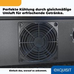 Exquisit Getr&auml;nkek&uuml;hlschrank &raquo;GKS120-GT-160C schwarz&laquo; 84 cm hoch 54 cm breit silber