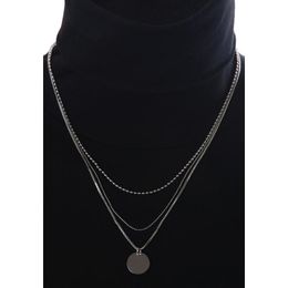 Firetti Damen Kette mit Anh&auml;nger &raquo;Schmuck Geschenk Layering Kette mit kreisf&ouml;rmigen Anh&auml;nger&laquo; grau