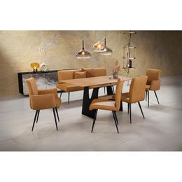 K+w Komfort & Wohnen K+W Komfort & Wohnen Essgruppe &raquo;Giacomo I&laquo; Polsterbank, 2 St&uuml;hle und 2 Armlehnenst&uuml;hle, 6 Stk. tlg. 2 St&uuml;hle und Bank, 2 Armlehnenst&uuml;hle Stoff 775, 
