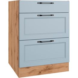 KOCHSTATION Unterschrank &raquo;KS-Lana&laquo; Breite 60 cm blau Holzwerkstoff, MDF
