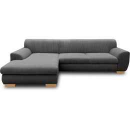 Home Affaire Ecksofa &raquo;Nika zeitlos und elegant, L-Form&laquo; wahlweise mit Bettfunktion, auch in Cord grau Primabelle-Microfaser (100% Polyester);Struktur 