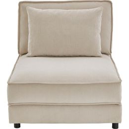 ATLANTIC HOME COLLECTION XXL-Sessel &raquo;Valan&laquo; XXL-Sitzfl&auml;che, mit Cord-Bezug, frei stellbar, mit Wellenunterfederung beige