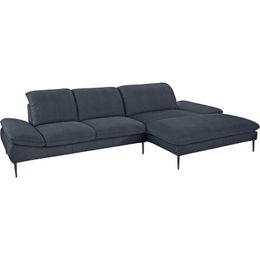 W.Schillig Ecksofa &raquo;enjoy&MORE, Designsofa, bequem, zeitlos und elegant, L-Form&laquo; Sitztiefenverstellung, F&uuml;&szlig;e schwarz pulverbeschichtet, Breite 340 cm 