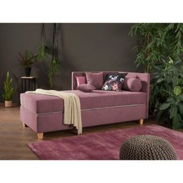 Alina Schlafsofa &raquo;Kona&laquo; 7-Zonen Taschenfederkernmatratze, Zierkissen-Set und Schlummerrollen rosa Chenille GCP (100% Polyester)