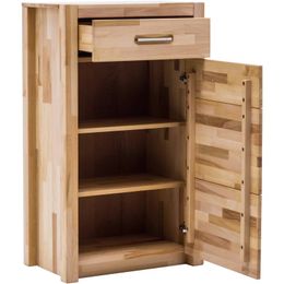 MCA living Garderobenschrank &raquo;Fenja Kommode, Schrank, Dreht&uuml;renschrank - H&ouml;he 112 cm&laquo; 1 Stk. tlg. Massivholz, Kernbuche, 1 T&uuml;r, 1 Schubkasten, Breite 