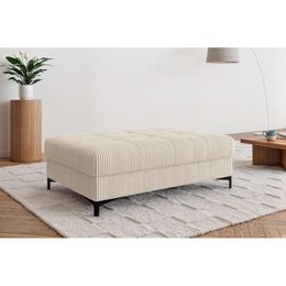 OTTO HOME Polsterhocker »LEEVKE Sitzhocker passend zum Sofa, Breite 115 cm« mit hochelastischer Schaum und Wellenunterfederung beige