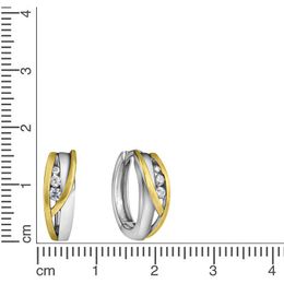 Firetti Damen Paar Creolen &raquo;Schmuck Geschenk, Ohrringe, Silber 925&laquo; mit Zirkonia (synth.) gold