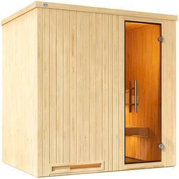 Weka &raquo;Elementsauna HALMSTAD 1&laquo; vorgefertigte Elemente, moderne Ganzglast&uuml;r beige