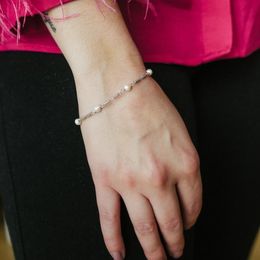JULIE JULSEN Damen Armband &raquo;925/- Sterling Silber rhodiniert S&uuml;&szlig;wasserperlen&laquo; wei&szlig;