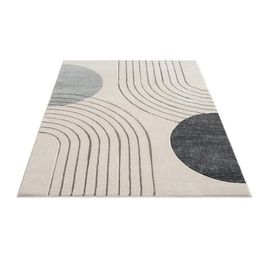 Carpet City Teppich &raquo;BONITO 7170&laquo; rechteckig 11 mm H&ouml;he L&auml;ufer, Flachflor, Hochtief-Muster/ 3D-Effekt, Geo-Muster, Wohnzimmer grau Obermaterial: 100% Polypropylen