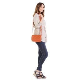 CLUTY Damen Henkeltasche echt Leder, Made in Italy orange