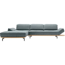 Creation BY ROLF BENZ Ecksofa &raquo;CR.420, Designecksofa, L-Form&laquo; in 2 Qualit&auml;ten, Holzrahmen in Eiche Natur oder Nu&szlig;baum, Breite 313 cm blau