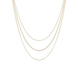 Elli Damen Gliederkette &raquo;Basic Layer Lagen Look Trend Blogger 925 Silber&laquo; gold