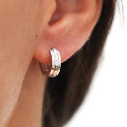 dKeniz Damen dKeniz Paar Creolen &raquo;925/- Sterling Silber Hochglanz Design Ohrring&laquo; silber
