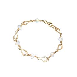 Elli Damen Armband &raquo;Feder Glas Kristalle Wei&szlig; 925 Sterling Silber vergoldet&laquo; gold