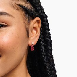 Thomas Sabo Damen Thomas Sabo Paar Ohrstecker &raquo;Thomas Sabo x HARIBO: Ohrstecker mit Goldb&auml;r&laquo; mit Kristallglas, Zirkonia (synth.) rot