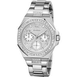 Guess Damen Multifunktionsuhr &raquo;LADY EMPIRE&laquo; Quarzuhr, Armbanduhr, Damenuhr, Datum, 12/24-Std.-Anzeige silber