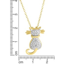 Firetti Damen Kette mit Anh&auml;nger &raquo;Schmuck Geschenk, Katze&laquo; mit Diamanten silber