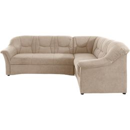 DOMO collection Ecksofa »Sarafina zeitlos und komfortabel, optional mit Federkern, L-Form« wahlweise mit Bettfunktion beige