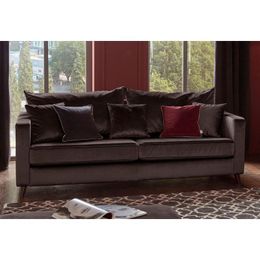 Home Affaire 3-Sitzer &raquo;Renesse&laquo; lose Kissen, Keder an Sitzkissen braun Samtvelours 100% Polyester;Luxus-Microfaser ALTARA NUBUCK (100% Polyester)