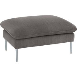 W.Schillig Hocker &raquo;enjoy&MORE&laquo; F&uuml;&szlig;e silber matt, Breite 106 cm grau Chenille-Flachgewebe R66 (85% Polyester, 15% Nylon);Longlife Xtra-Leder Z59: 