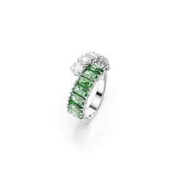 Fingerring Swarovski "Schmuck Geschenk Matrix Ring" Gr. 60, gr&uuml;n (metallfarben, gr&uuml;n, kristallwei&szlig;), Fingerringe, Damen, 60, Metall, Fingerring, mit Swarovski Kristall, Zirkonia (synth.)