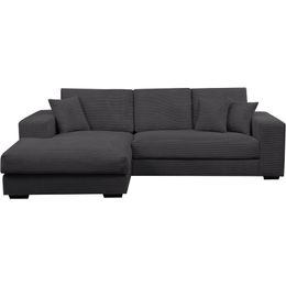 WERK2 Ecksofa »Eden modern und zeitlos, geschmackvolles Sofa, Breite 286cm, L-Form« Design Ecksofa in Cord mit besonders weichem Sitzkomfort Anthrazit