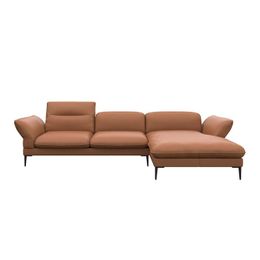 FLEXLUX Ecksofa &raquo;Salino, Funktionssofa mit Recamiere, Relaxsofa, Ecksofa&laquo; Sofa mit Arm- und Kopfteil-Verstellungen, Kaltschaum & Stahl-Wellen braun
