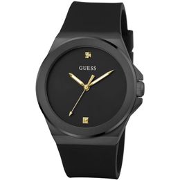 Guess Herren &raquo;VINYL&laquo; Armbanduhr, Herrenuhr, Silikonarmband, Mineralglas, analog schwarz