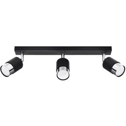 SOLLUX LIGHTING Deckenleuchte »NERO« GU10 1 Stk. beweglicher Lampenschirm Chromfarben/Schwarz