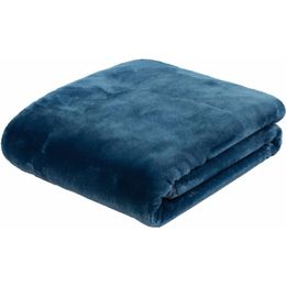 G&ouml;zze Wohndecke &raquo;Premium Cashmere Feeling&laquo; mit premium Cashmere Feeling, Kuscheldecke blau Polyester
