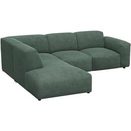 FLEXLUX Ecksofa &raquo;Lucera, super bequem durch hochwertigen Sitzaufbau mit Kaltschaum&laquo; modern & anschmiegsam, L-Form, Designsofa gr&uuml;n 85% Polyester/15%