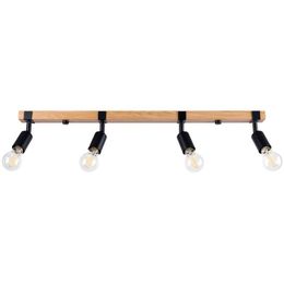 SOLLUX LIGHTING Deckenleuchte »ZUCA« E27 1 Stk. Lichtstromanpassung Schwarz, Holz