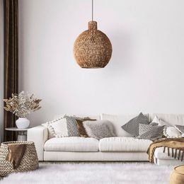 Paco Home Pendelleuchte &raquo;ULLA&laquo; E27 Lampe Papier Pendellampe Rustikal Korb LED Boho Rattan Optik E27 braun