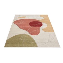 Carpet City Teppich &raquo;BONITO 7158&laquo; rechteckig 11 mm H&ouml;he L&auml;ufer, Flachflor, Hochtief-Muster/ 3D-Effekt, Geo-Muster, Wohnzimmer bunt Obermaterial: 100% Polypropylen