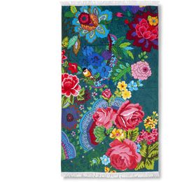 Happiness Strandtuch »Mandy« Baumwolle, Velours, 100x180, Fransen, Weich, Strand, Erwachsen, Blumen Grün Obermaterial: 100% Baumwolle B/L: 100...