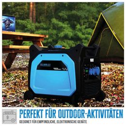 G&uuml;de Stromerzeuger &raquo;Inverter &raquo;ISG 6600-3 E&laquo;&laquo; blau , 1 x 230 V CEE Anschluss (32 A)