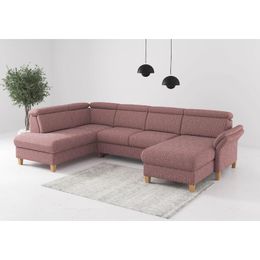 Home Affaire Wohnlandschaft &raquo;Glendale, U-Form&laquo; inkl. Kopfteilverstellung, wahlweise mit Vorziehsitz und Bettkasten 100% Polyester