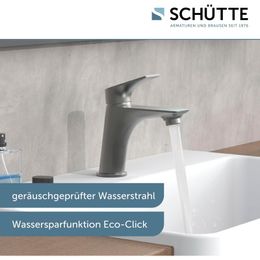 Sch&uuml;tte Waschtischarmatur &raquo;BOSTON&laquo; wassersparende Eco-Click-Funktion, inkl. Pop-Up grau Messing
