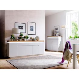 MCA furniture Sideboard &raquo;Romina&laquo; mit LED Beleuchtung wei&szlig; dimmbar, inkl. Fernbedienung wei&szlig; MDF, Massivholz