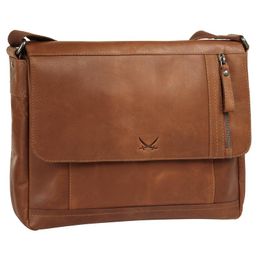 Sansibar Damen Messenger Bag echt Leder braun